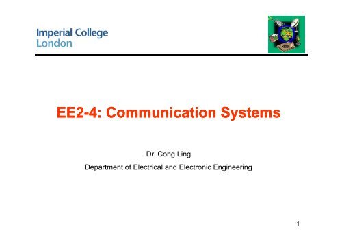 EE2-4: Communication Systems