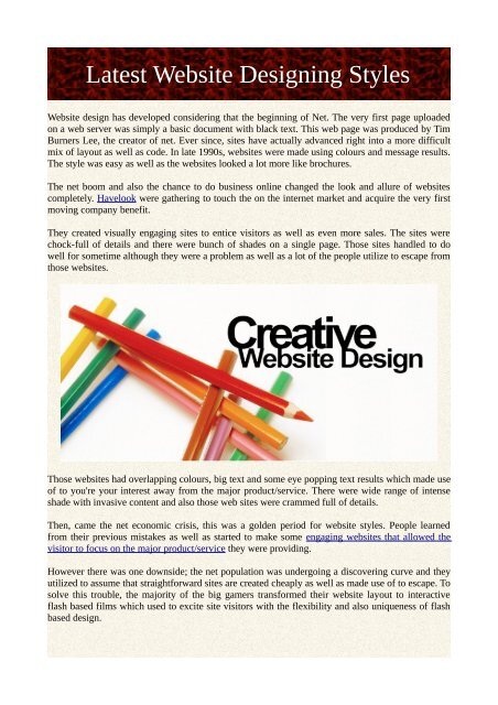 Latest Website Designing Styles