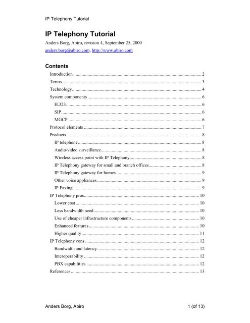 IP Telephony Tutorial
