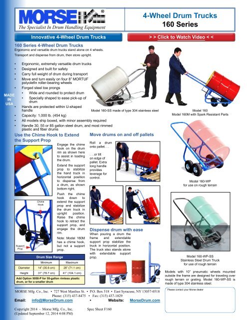 4-Wheel Drum Trucks - Morse Drum Handling Equipment