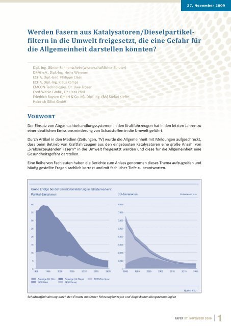 Werden Fasern aus Katalysatoren/Dieselpartikel - Dkfg.de
