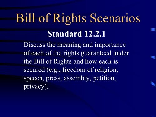 Bill of Rights Scenarios