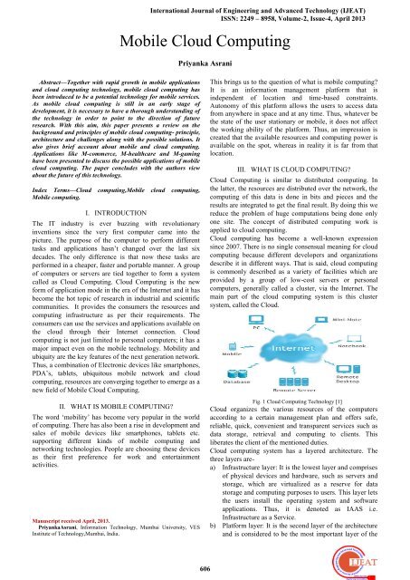 Mobile Cloud Computing - International Journal of Engineering and ...