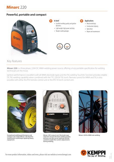 Datasheet Minarc 220 - Kemppi