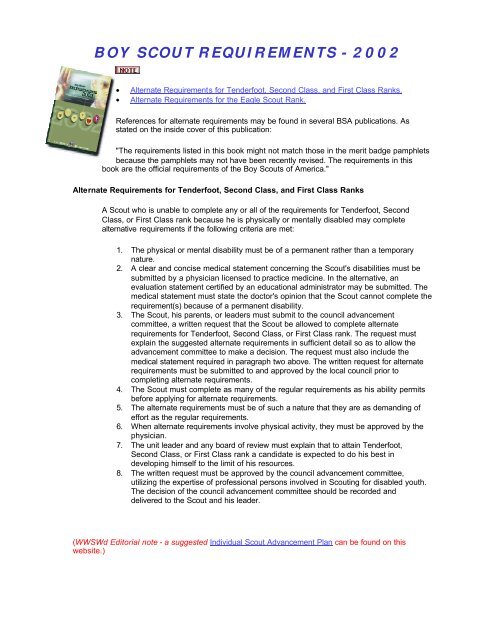 boy scout requirements - 2002 - Working With Scouts With disAbilities