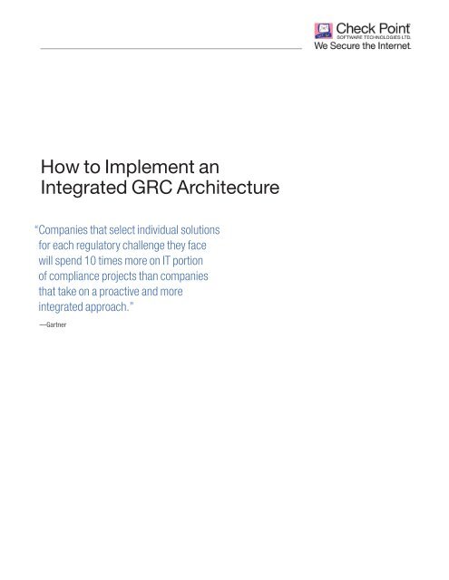 How to Implement an Integrated GRC Architecture