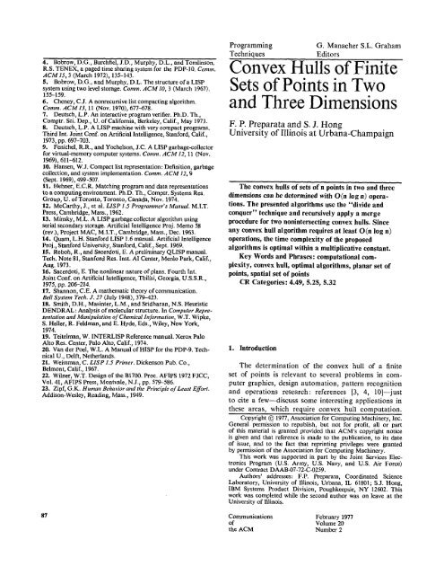 Convex Hulls Of Finite Sets Of Points In Two And Three Dimensions