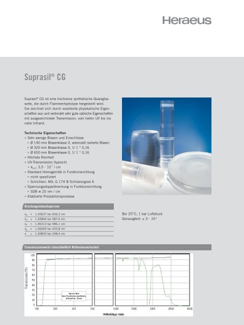 Suprasil® CG - Heraeus Quarzglas
