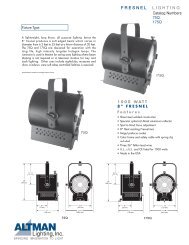 COMET FOLLOW SPOT LIGHTING - Altman Lighting