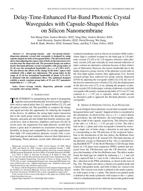 Yun-Sheng Chen, Yang Zhao, Amir Hosseini, David Kwong, Wei ...