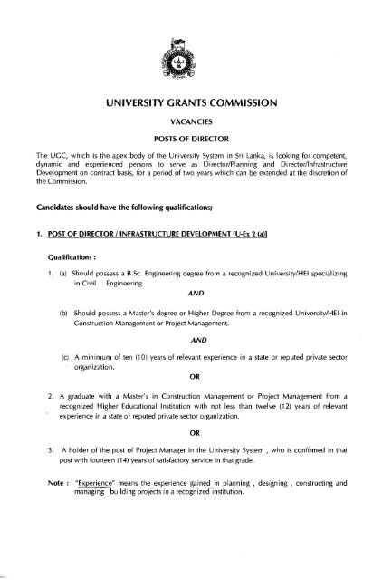 University Grants Commission - Sri Lanka