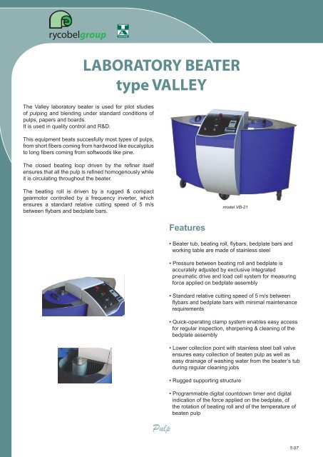 LABORATORY BEATER type VALLEY - Garello & De Giosa snc