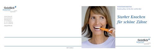 Patienteninformation - Knochenaufbau mit Bio-Oss® und Bio-Gide®