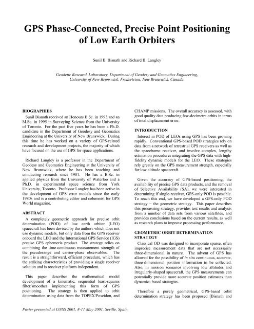 GPS Phase-Connected, Precise Point Positioning of Low Earth ...