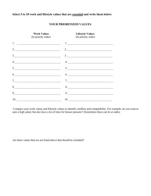 Select 5 to 10 work and l