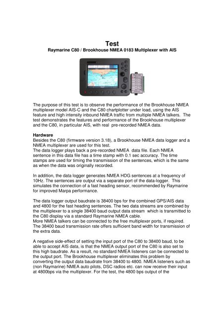 Raymarine C80 / Brookhouse NMEA 0183 Multiplexer with AIS The ...