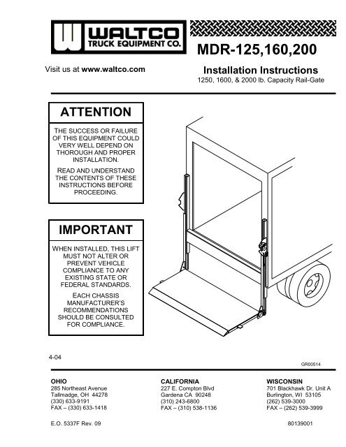 Installation Manual - Waltco