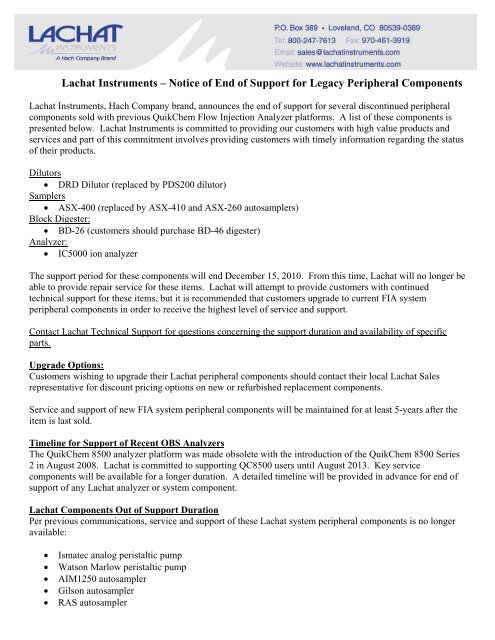Notice of End of Support for Legacy Peripheral Components