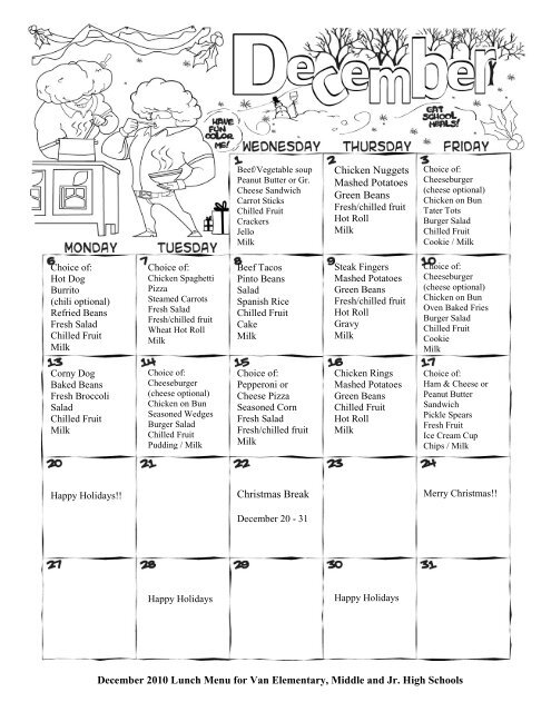 Pfaff Elementary Lunch Menu