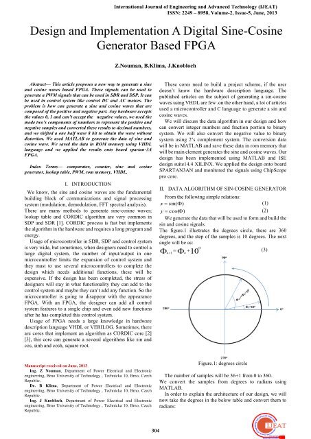 Design and Implementation A Digital Sine-Cosine Generator Based ...
