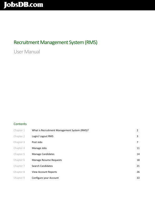 Recruitment Management System (RMS) User Manual - jobsDB