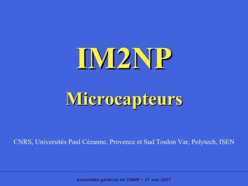 Equipe Microcapteurs - IM2NP