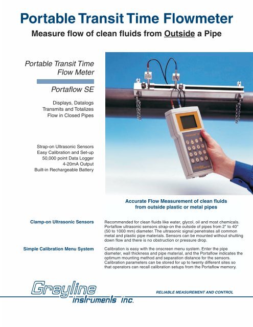 Portable Transit Time Ultrasonic Flowmeter - Can-Am Instruments Ltd.