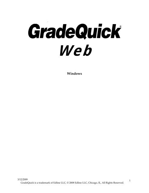 GradeQuick Web Windows Manual - Edline