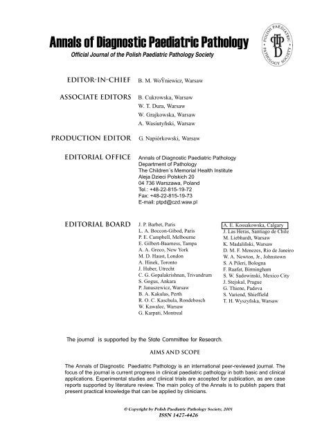 Annals of Diagnostic Paediatric Pathology