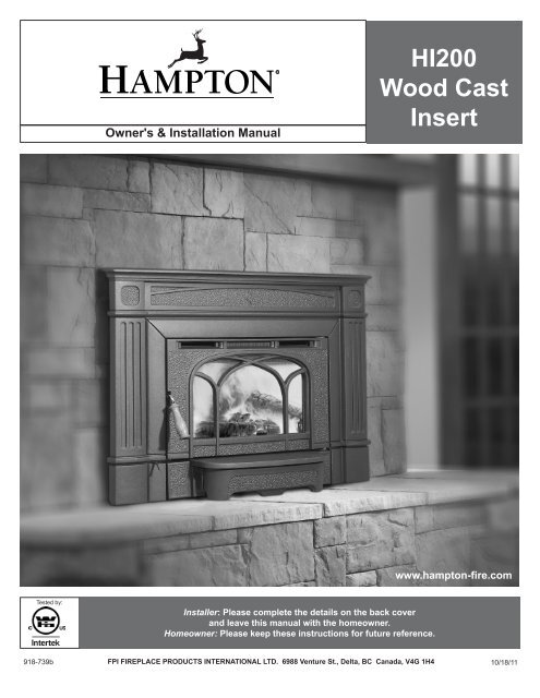 HI200 Wood Cast Insert - Regency Fireplace Products