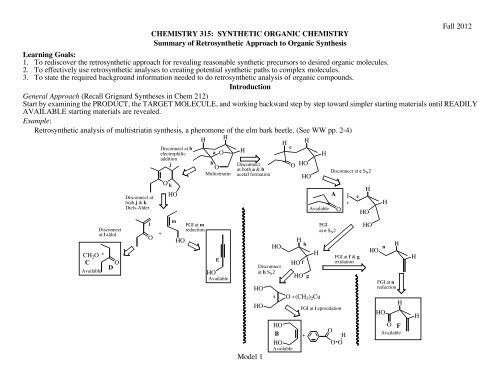 Disconnection Approach to Organic Synthesis
