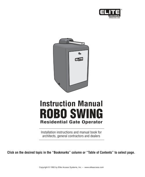 Swing Manual.qxd - Gate Openers