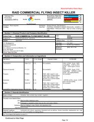 Raid Commercial Insecticide Fast Kill Fly And Insect Killer - msds