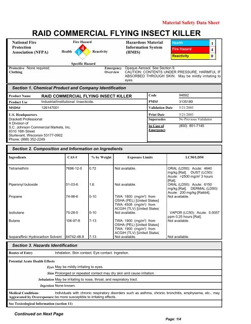 raid commercial flying insect killer - BiRite Foodservice Distributors