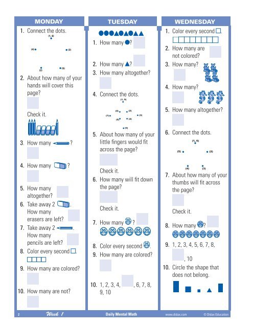 Download pages from Daily Mental Math, Grade 2 - Didax ...