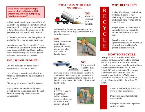 2-Used Motor Oil Brochure - City of Greeley