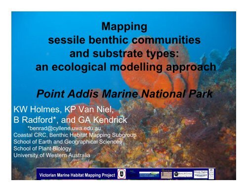 Mapping sessile benthic communities and substrate types - OzCoasts
