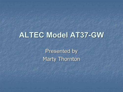 ALTEC Model AT37GW