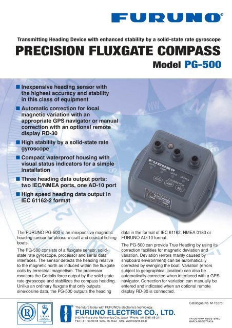 PRECISION FLUXGATE COMPASS Model PG-500 - Furuno Norge AS