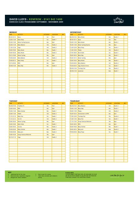 DAVID LLOYD - RENFREW - 0141 842 1400