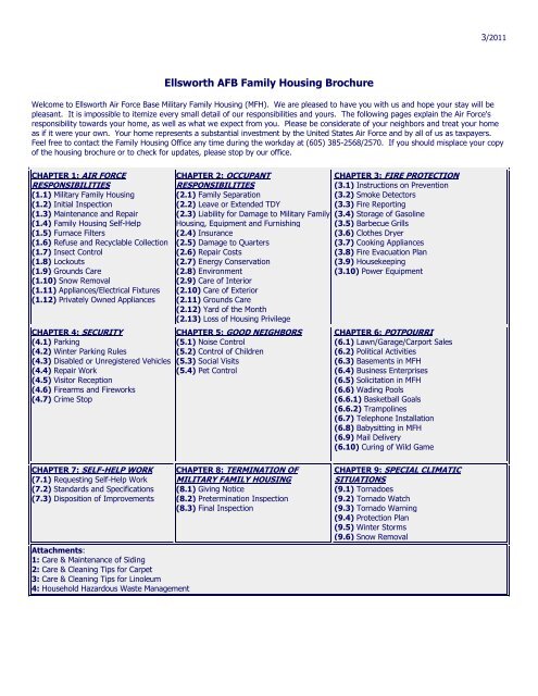 Ellsworth AFB Family Housing Brochure - Ellsworth Air Force Base