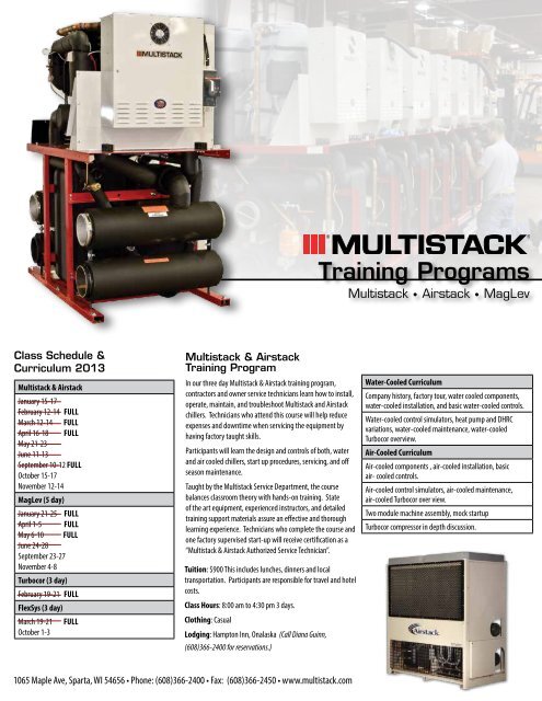 Training Programs - Multistack