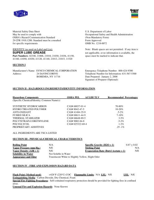 Super Lube Grease MSDS.rtf - Haldex