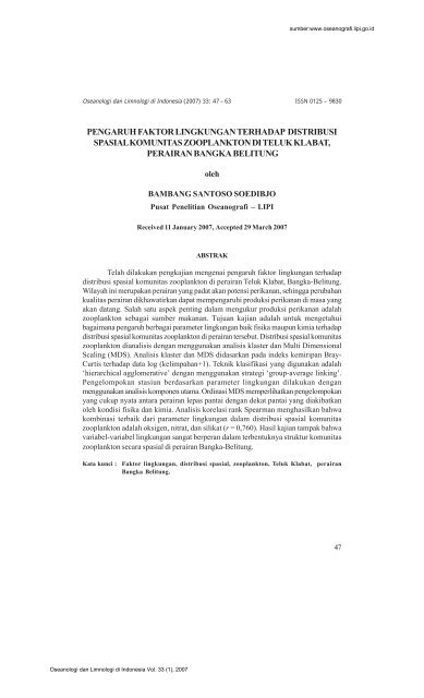pengaruh faktor lingkungan terhadap distribusi spasial komunitas ...