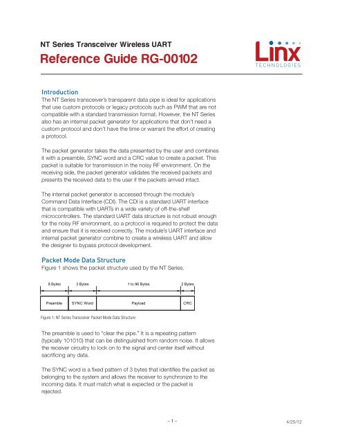 Reference Guide RG-00102 - Linx Technologies