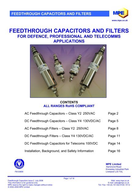FEEDTHROUGH CAPACITORS AND FILTERS - germania