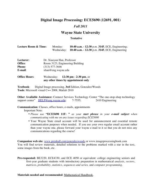 ABET Format Syllabus for ECE 5690 - College of Engineering