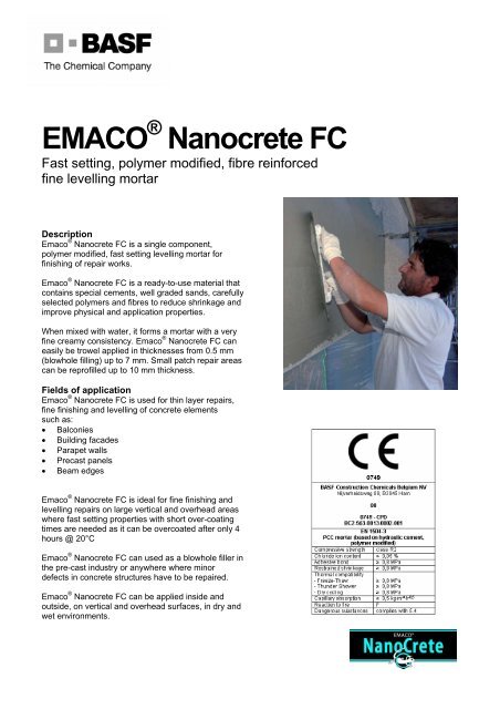 EMACO Nanocrete FC - Arcon Supplies