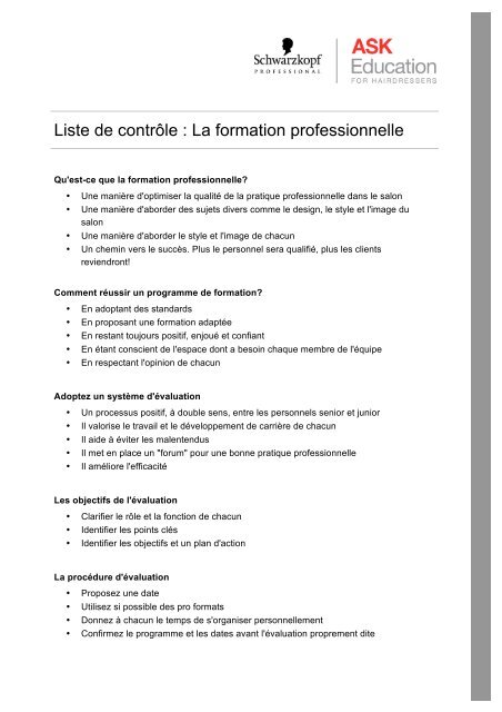Programme De Formation Professionnelle