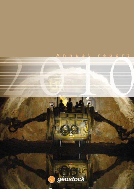Annual report 2010 - Geostock